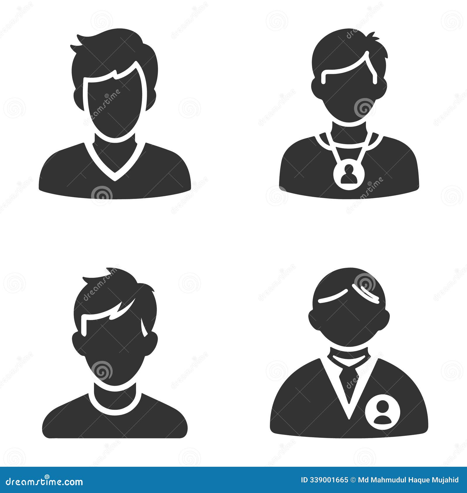 Modern Professional Avatars Monochrome Vector Set Stock Image - Image ...