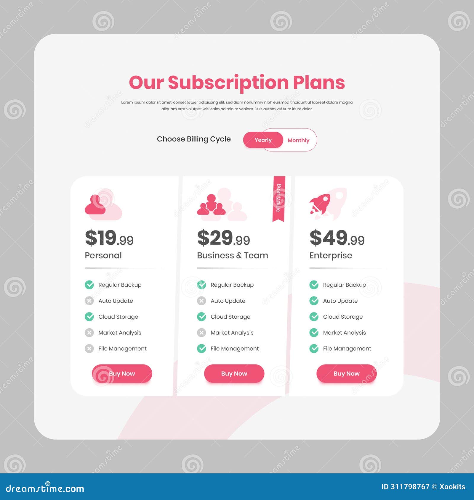 Modern Professional Business Subscription and Price Comparison Web User ...