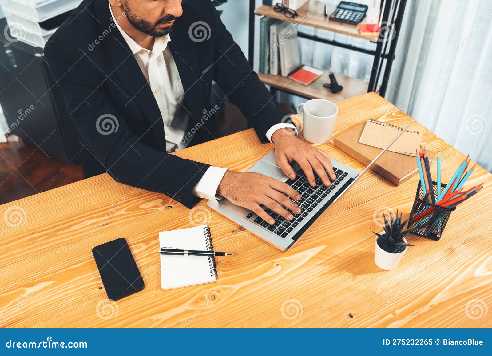 Modern Professional Businessman at Modern Office Desk. Fervent Stock ...