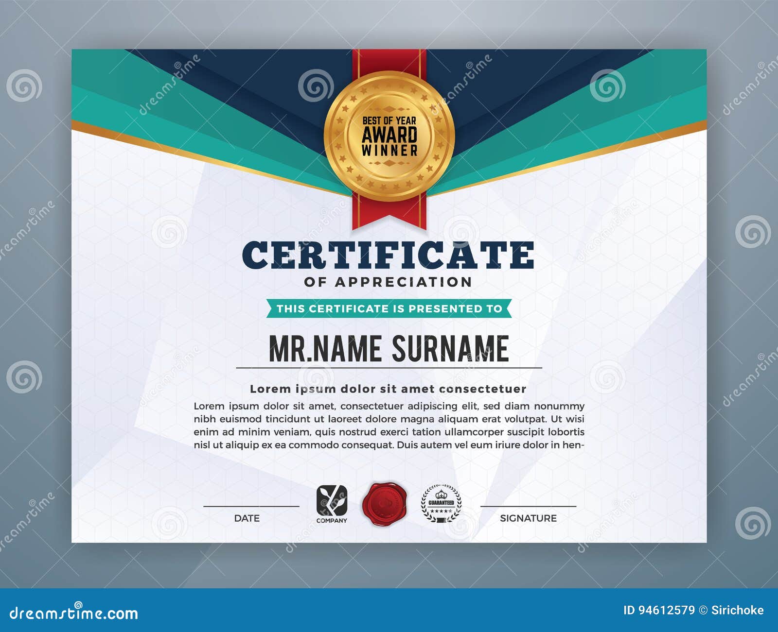 Modern Professional Certificate Template Stock Vector - Illustration of ...