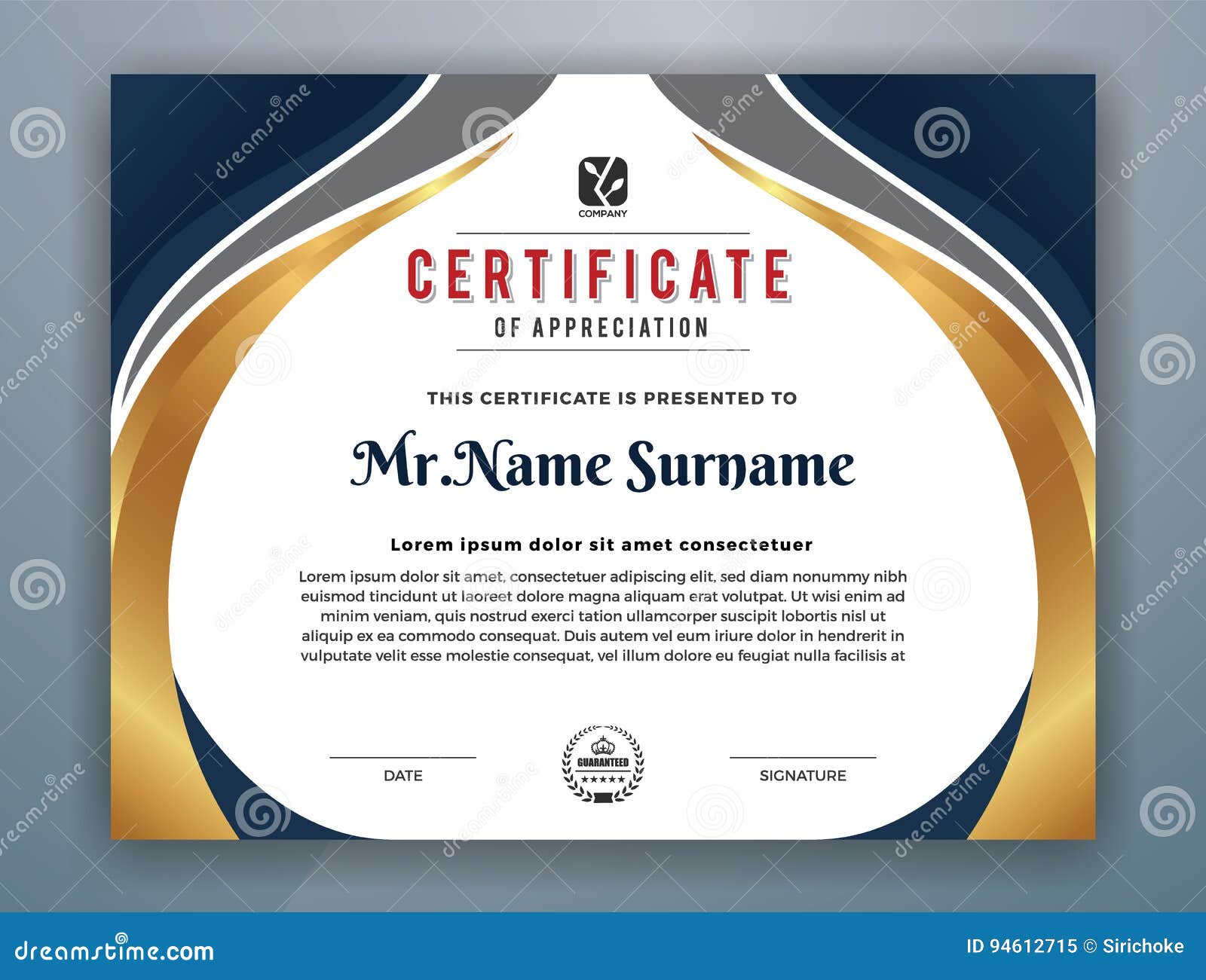 Modern Professional Certificate Template Stock Vector - Illustration of ...