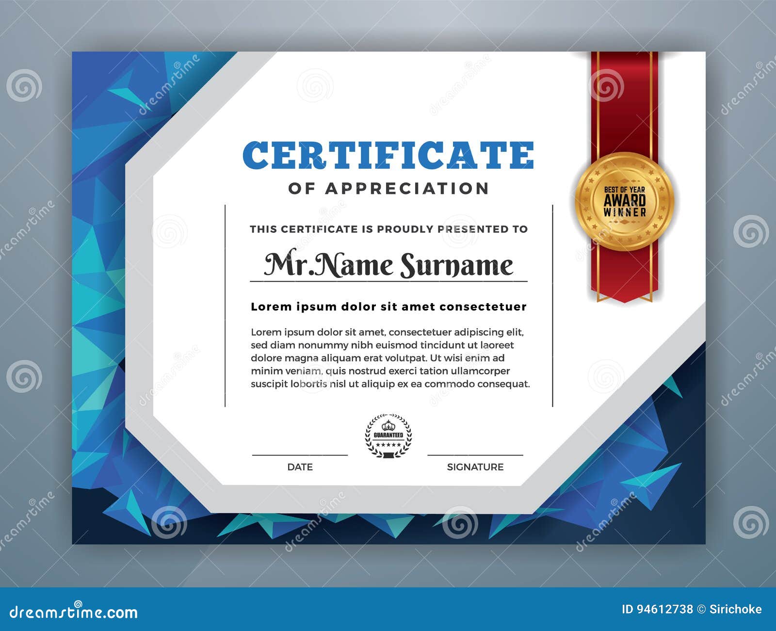 Modern Professional Certificate Template Stock Vector - Illustration of ...