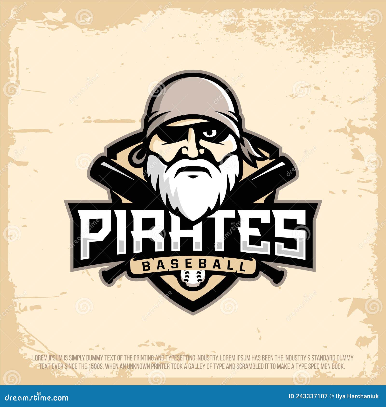 Modern Professional Emblem Logo with a Pirate Image Stock Vector ...