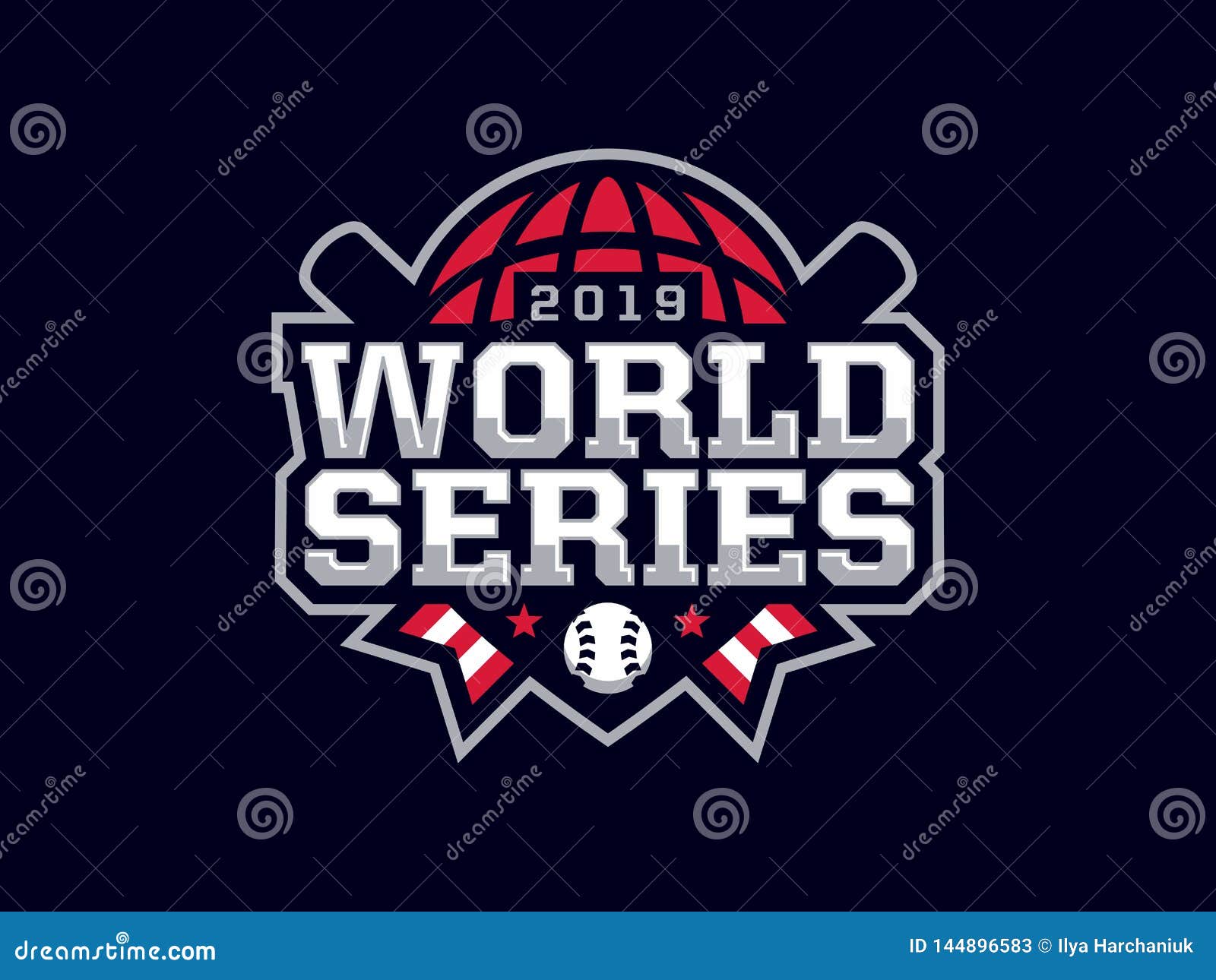 Modern Professional Emblem Logo World Series for Baseball Games ...