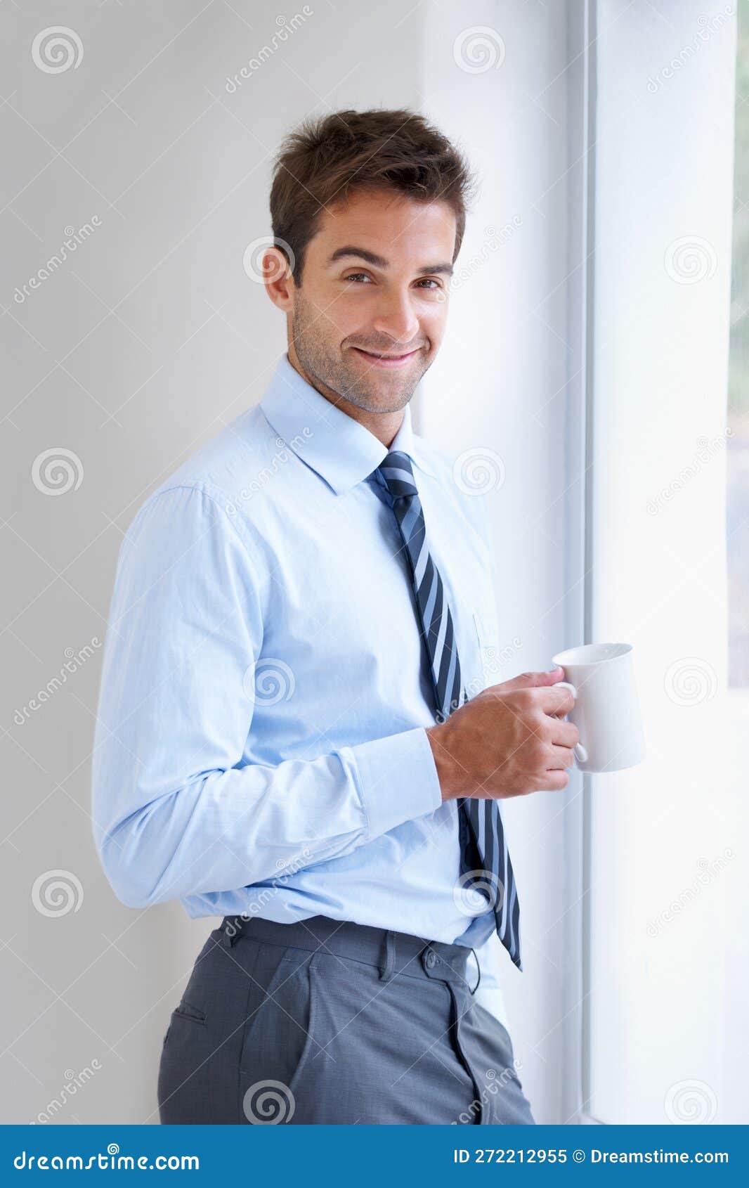 The Modern Professional. a Handsome Young Businessman at Work. Stock ...