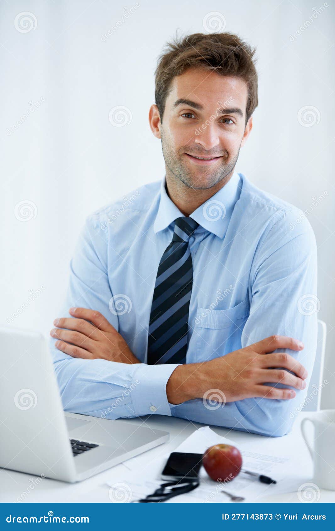 The Modern Professional. a Handsome Young Businessman at Work. Stock ...