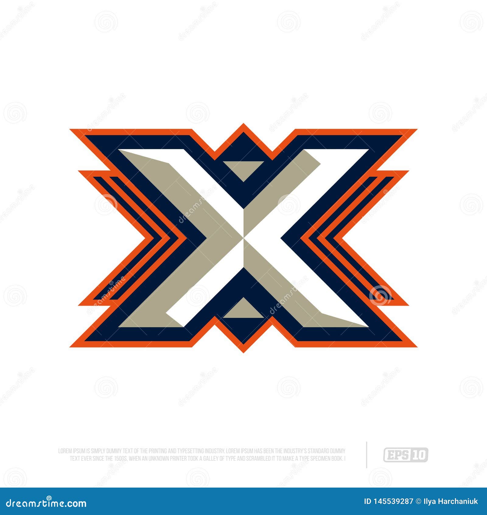 Modern Professional Letter Emblem for Sport Teams. X Letter Stock ...
