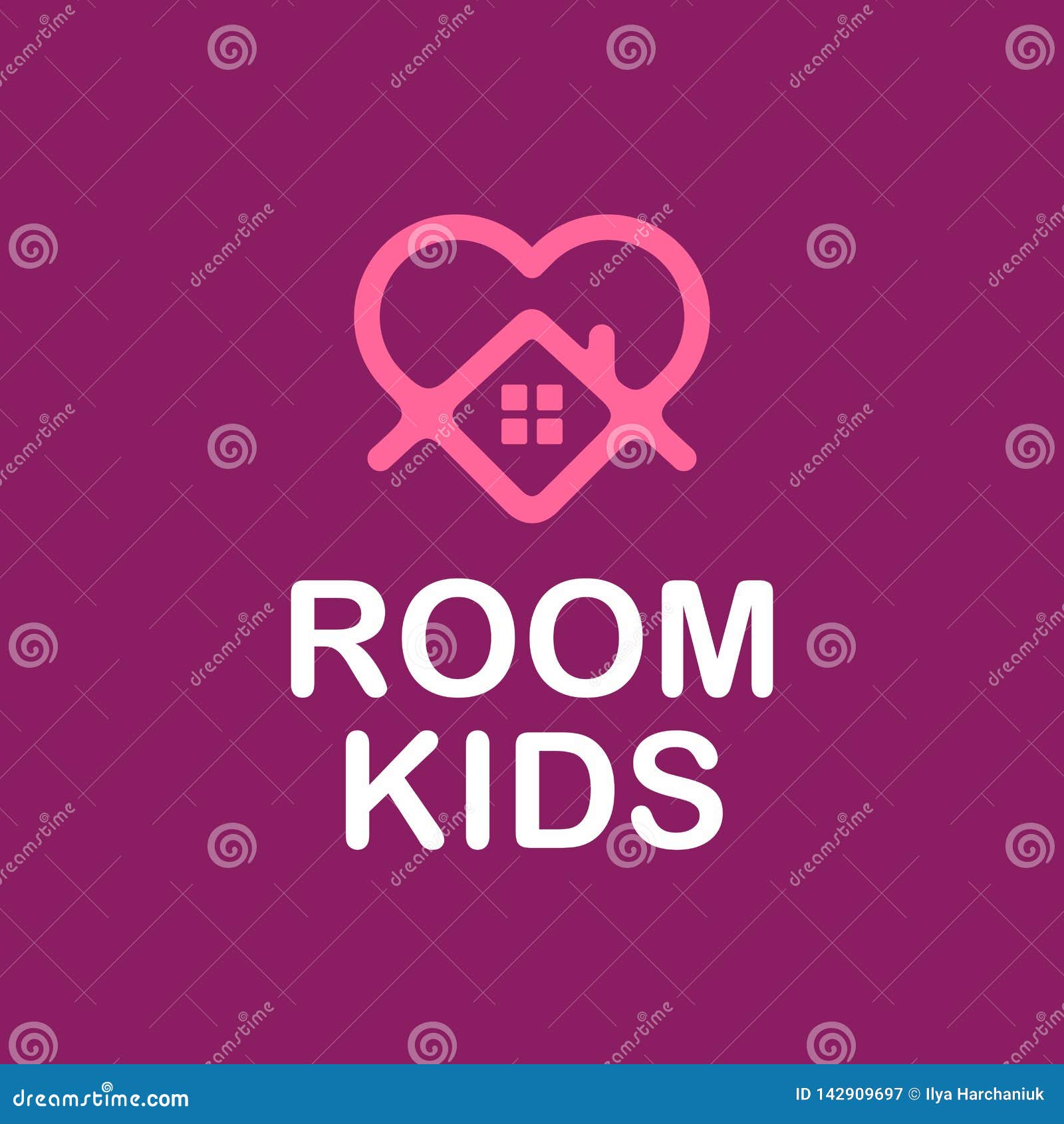 Modern Professional Logo Kids Room in Pink Theme Stock Illustration ...