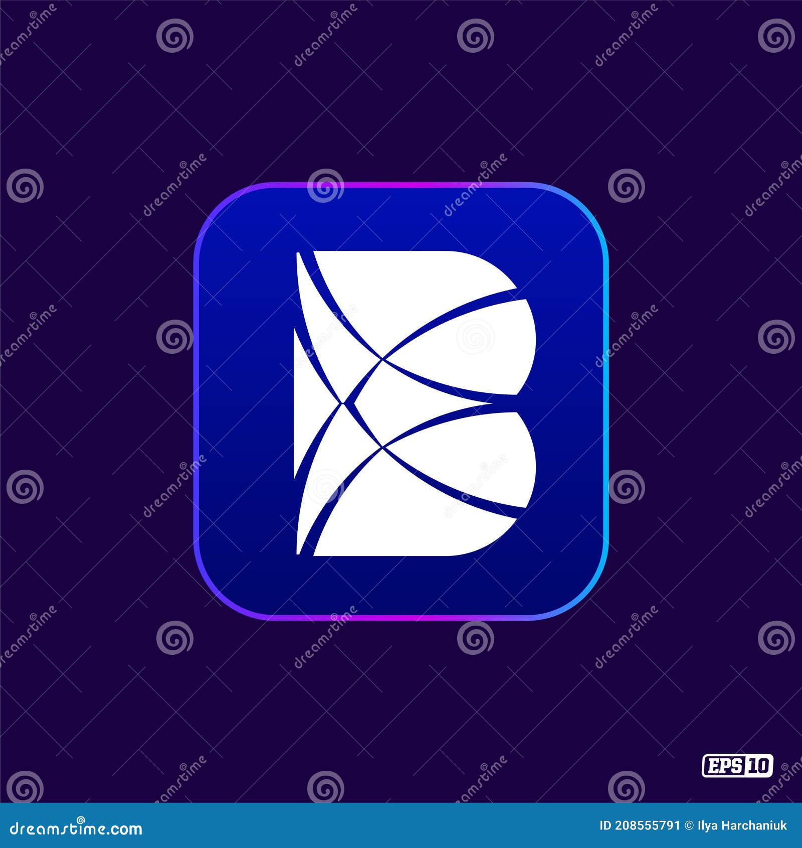 Modern Professional Logo Monograma B in Blue Theme Stock Vector ...
