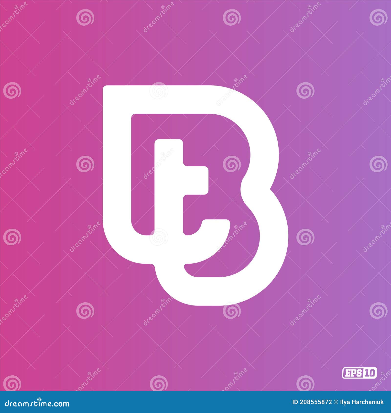 Modern Professional Logo Monograma BT in Purple Theme Stock Vector ...