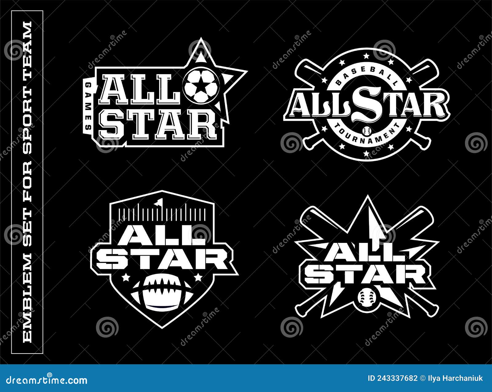 Modern Professional Logos and Emblems for Various Sports Teams Stock ...
