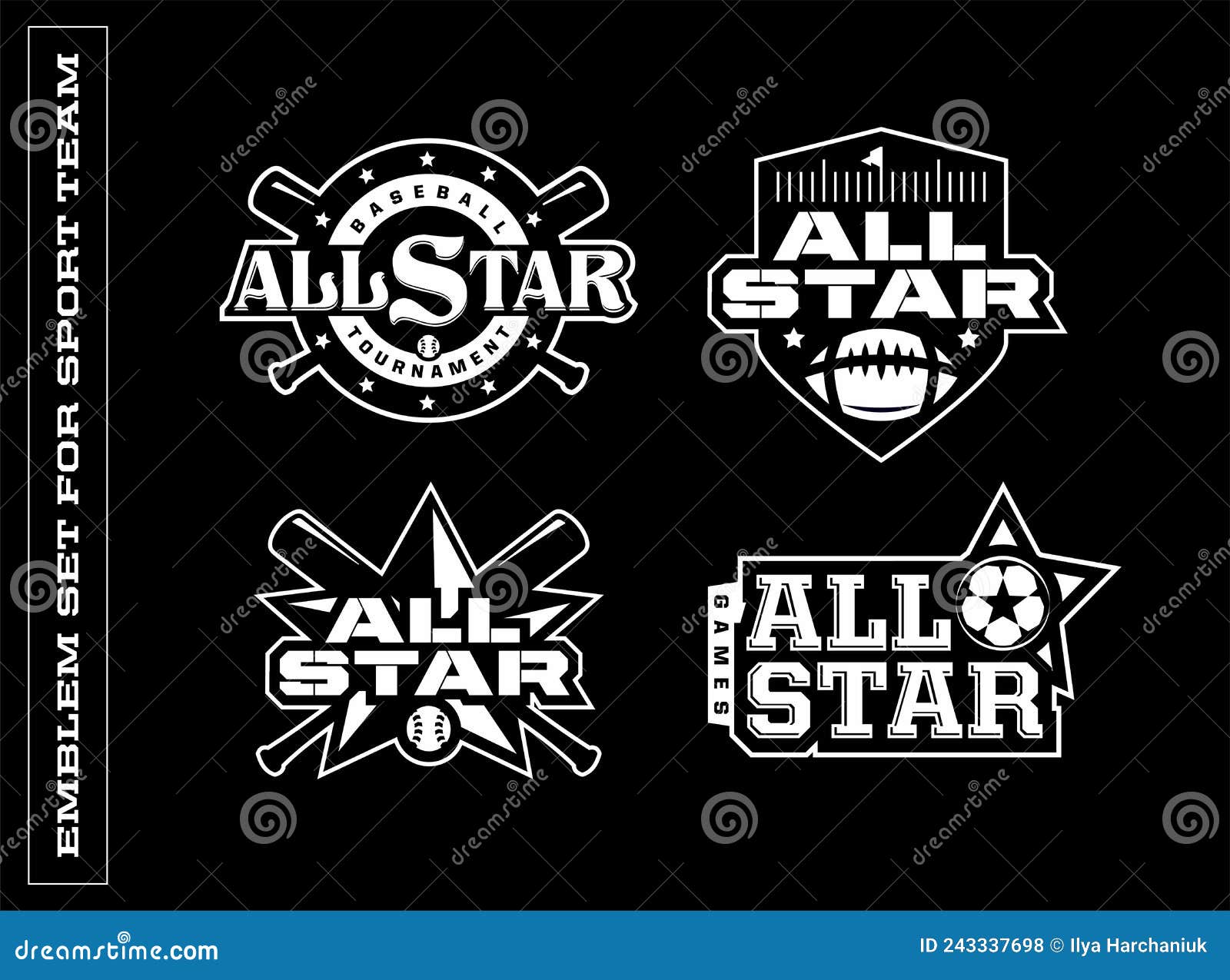 Modern Professional Logos and Emblems for Various Sports Teams Stock ...