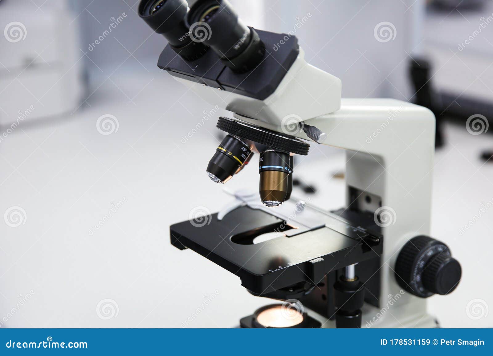 Modern Professional Microscope in the Laboratory Stock Image - Image of ...