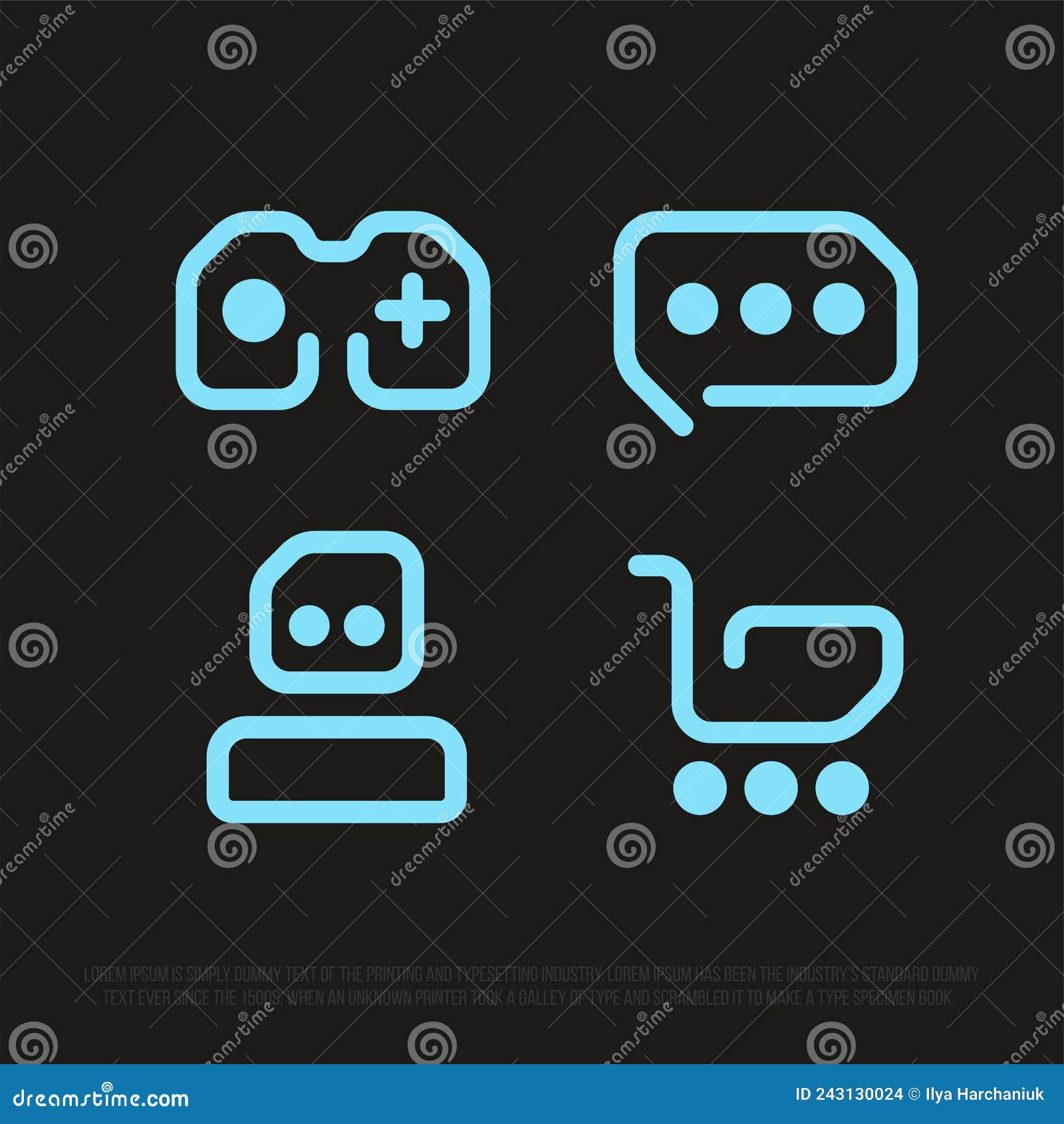 A Modern, Professional Set of Icons for the Gaming Industry Stock ...