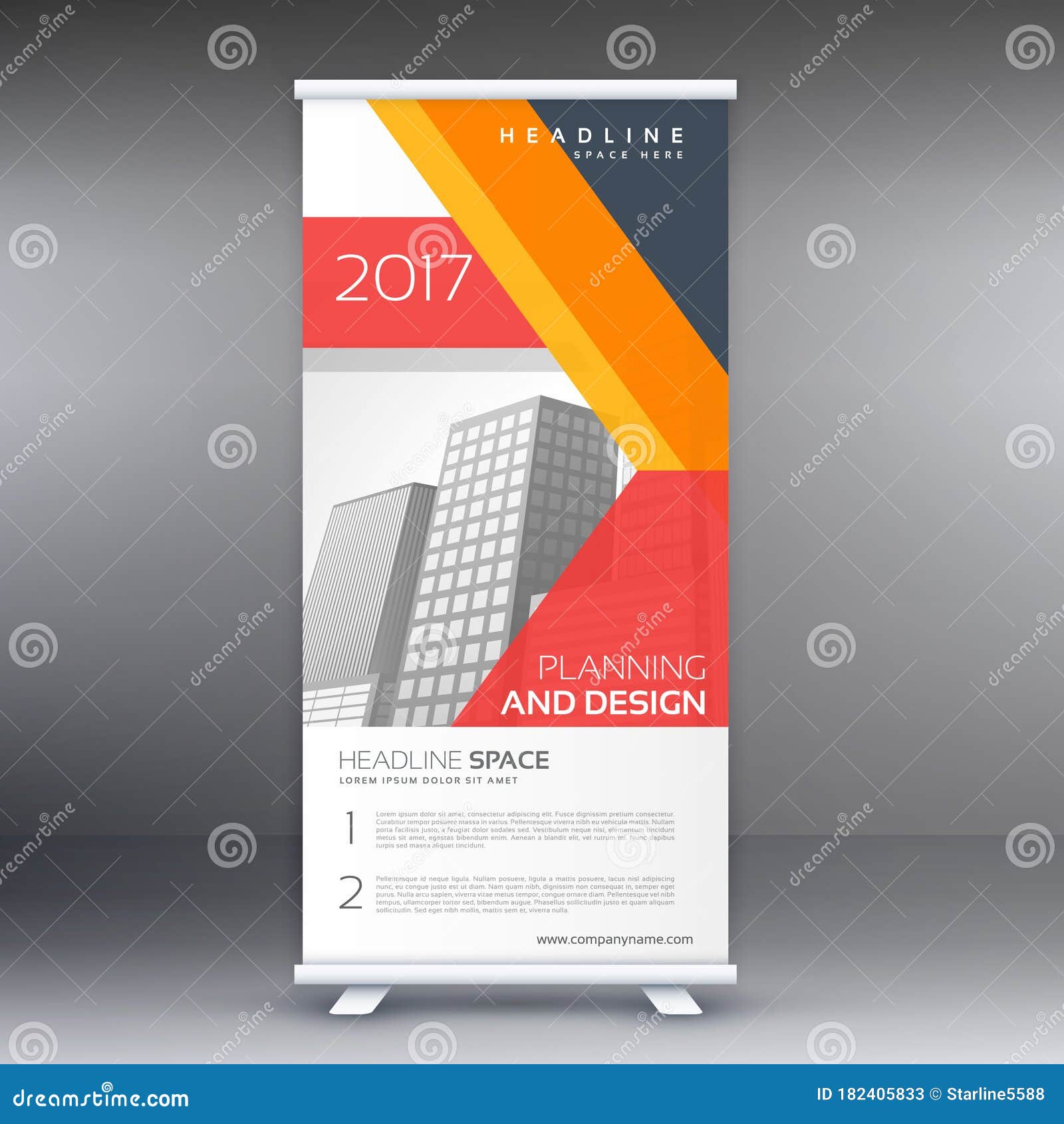 Modern Professional Standee Design with Abstract Geometric Shapes Stock ...