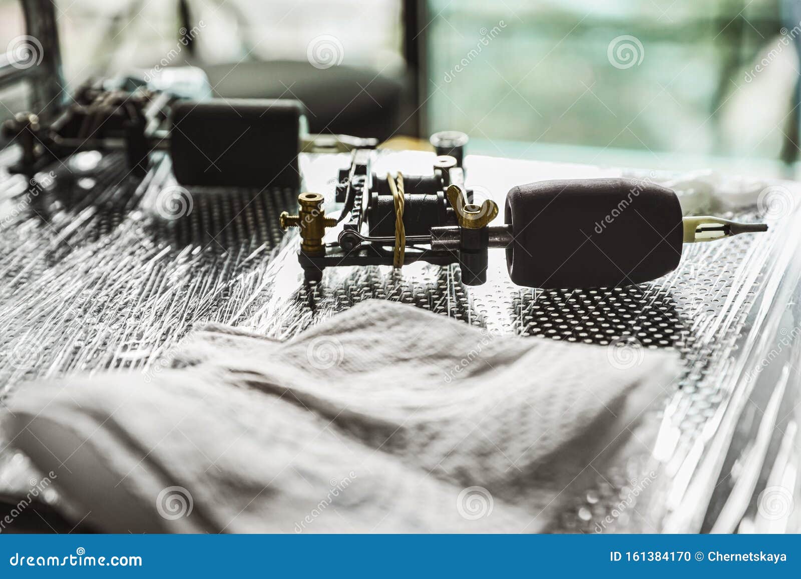 Modern Professional Tattoo Machine on Table Stock Photo - Image of ...