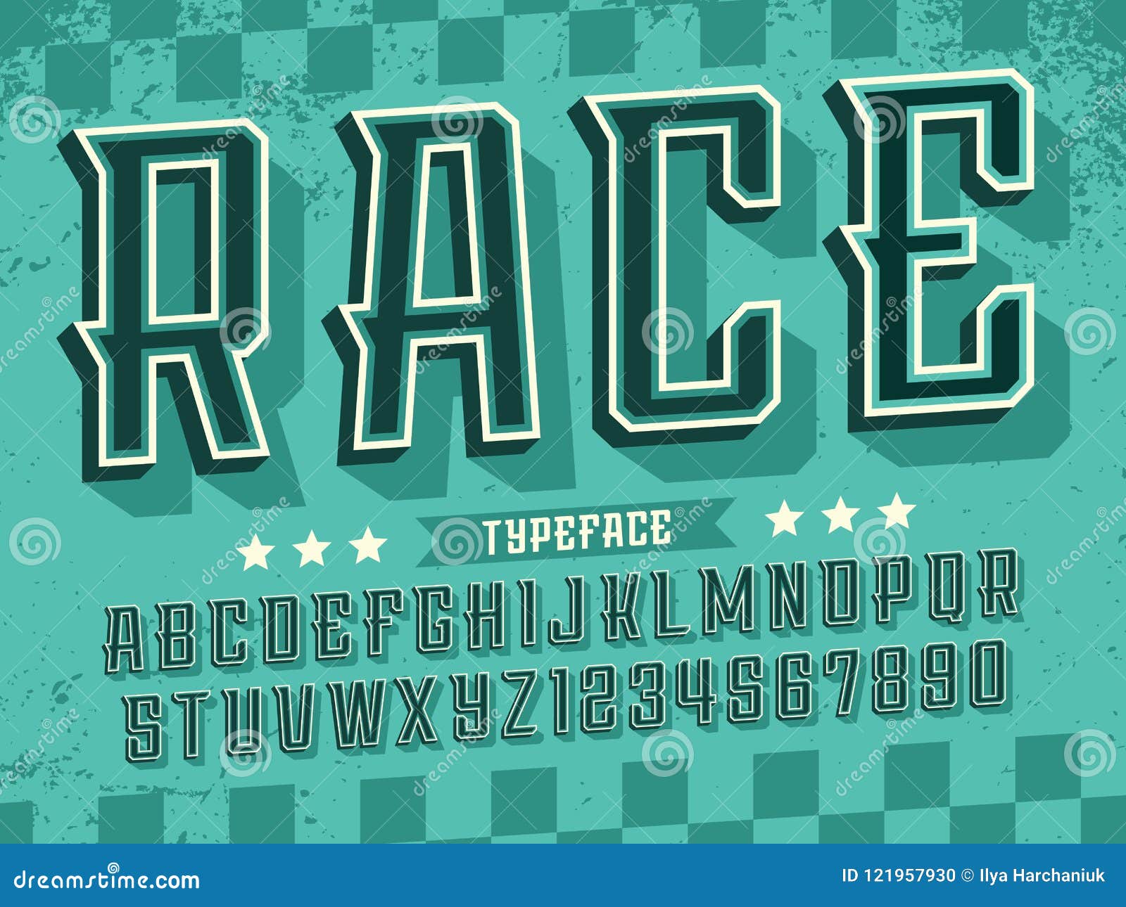 Modern Professional Vector 3d Alphabet Race. Custom Typeface Stock ...