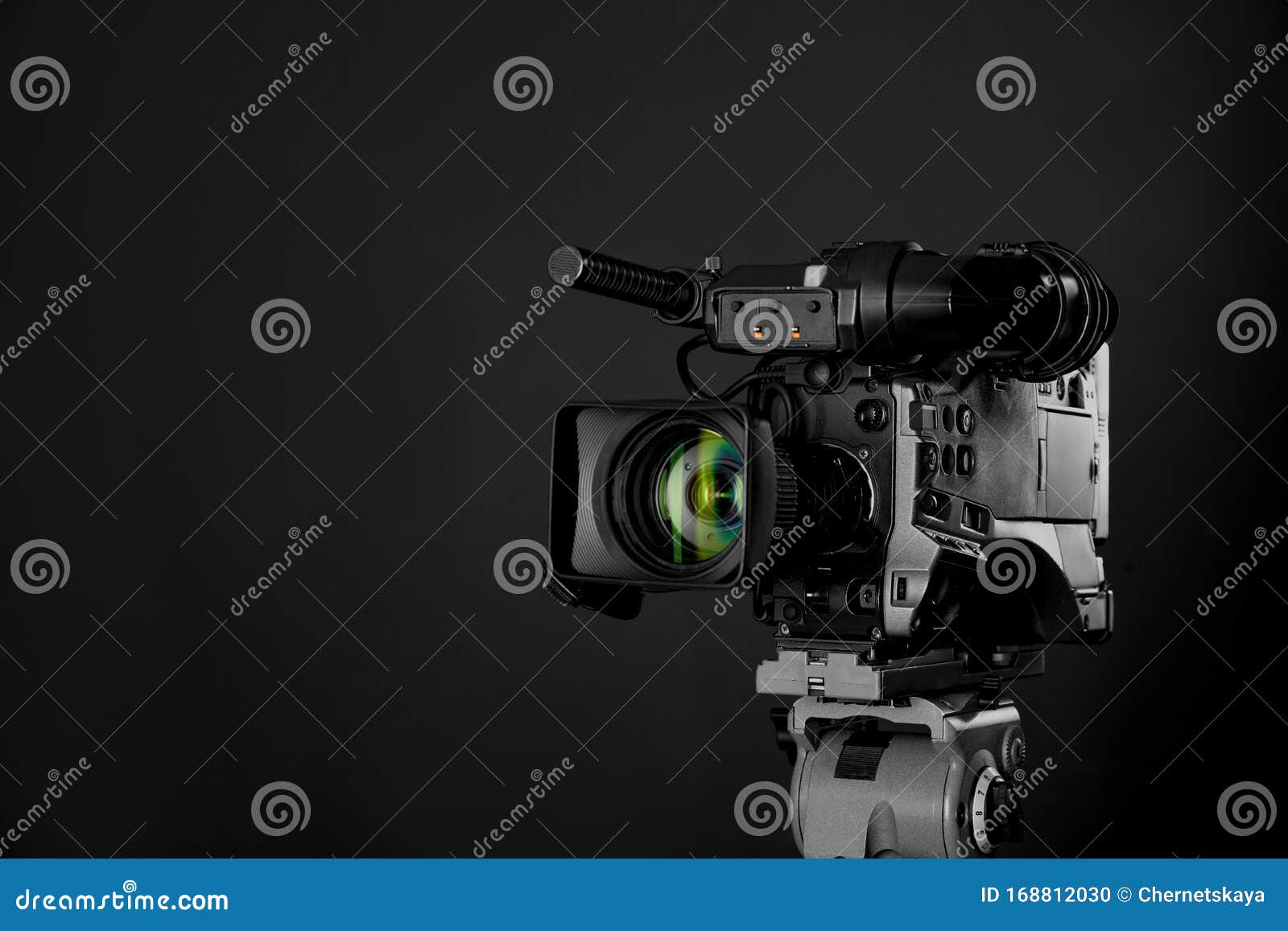 Modern Professional Video Camera on Background. Space for Text Stock ...