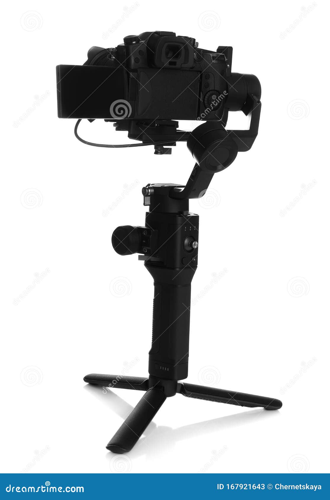 Modern Professional Video Camera Isolated on White Stock Image - Image ...