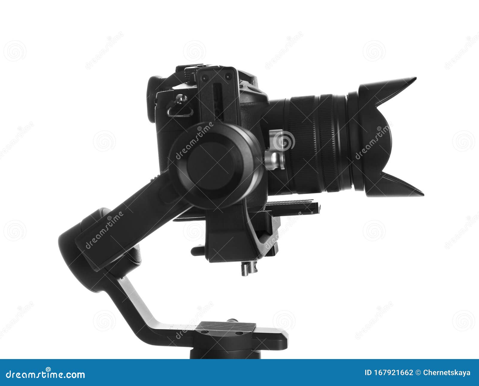 Modern Professional Video Camera Isolated on White Stock Photo - Image ...