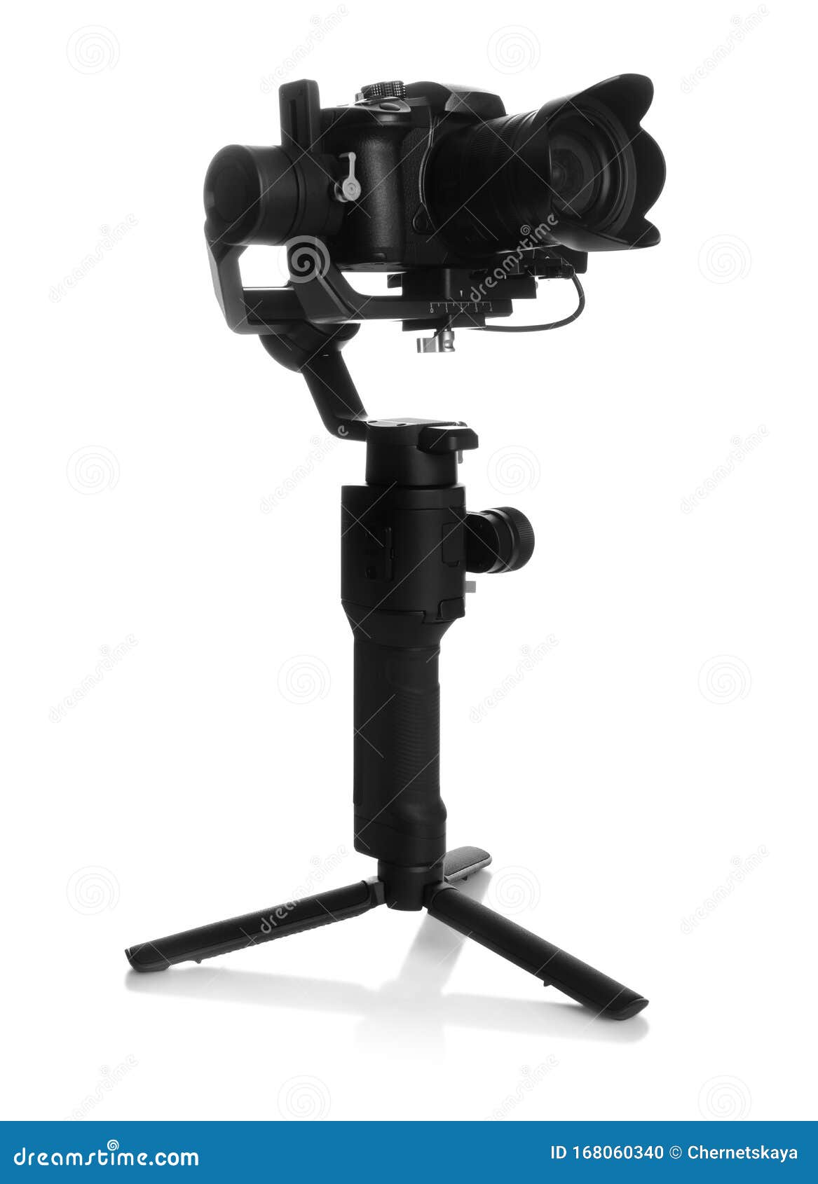 Modern Professional Video Camera Isolated on White Stock Photo - Image ...