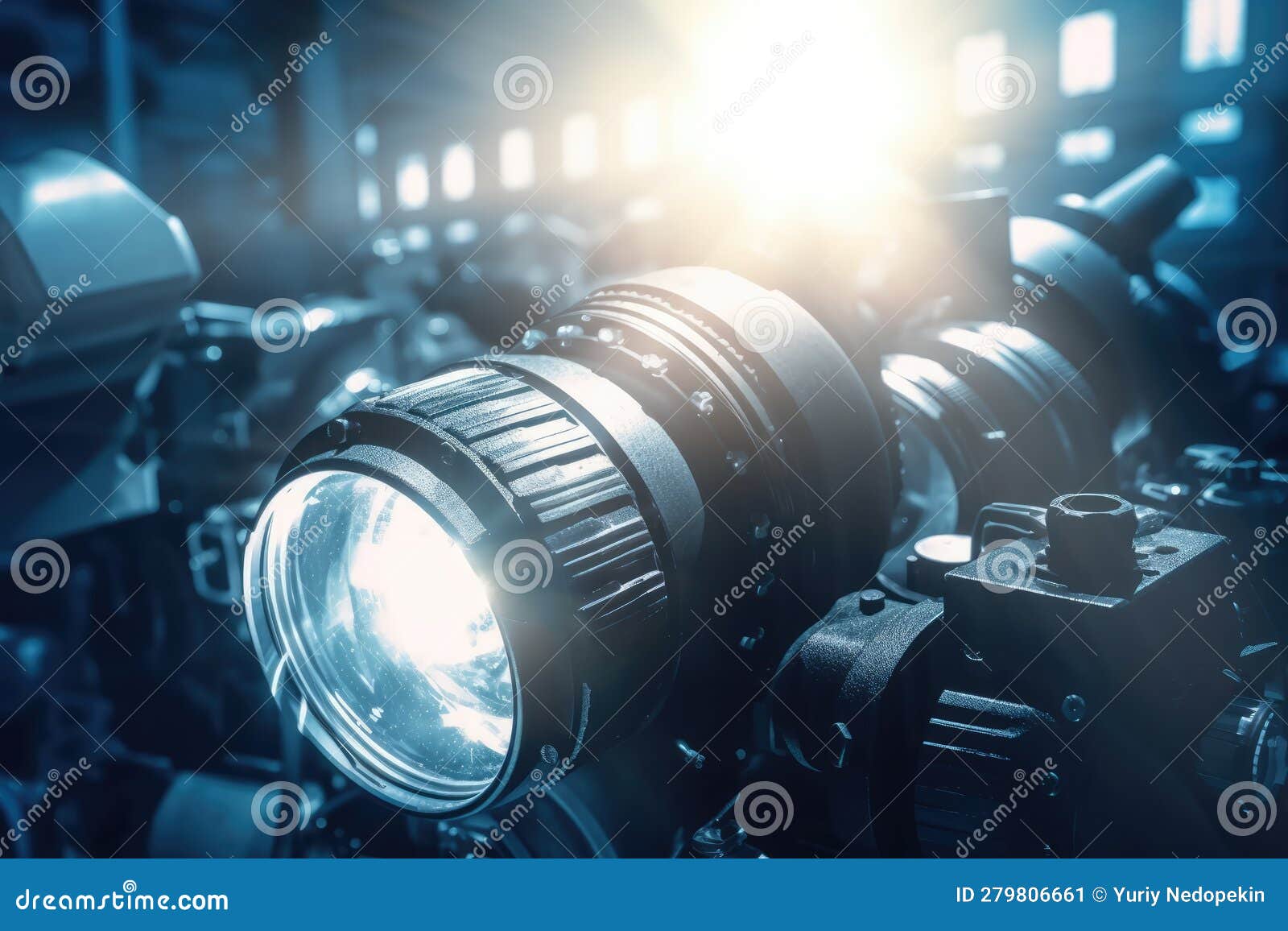Lens Optic Technology and Equipment. Generative AI Stock Illustration ...