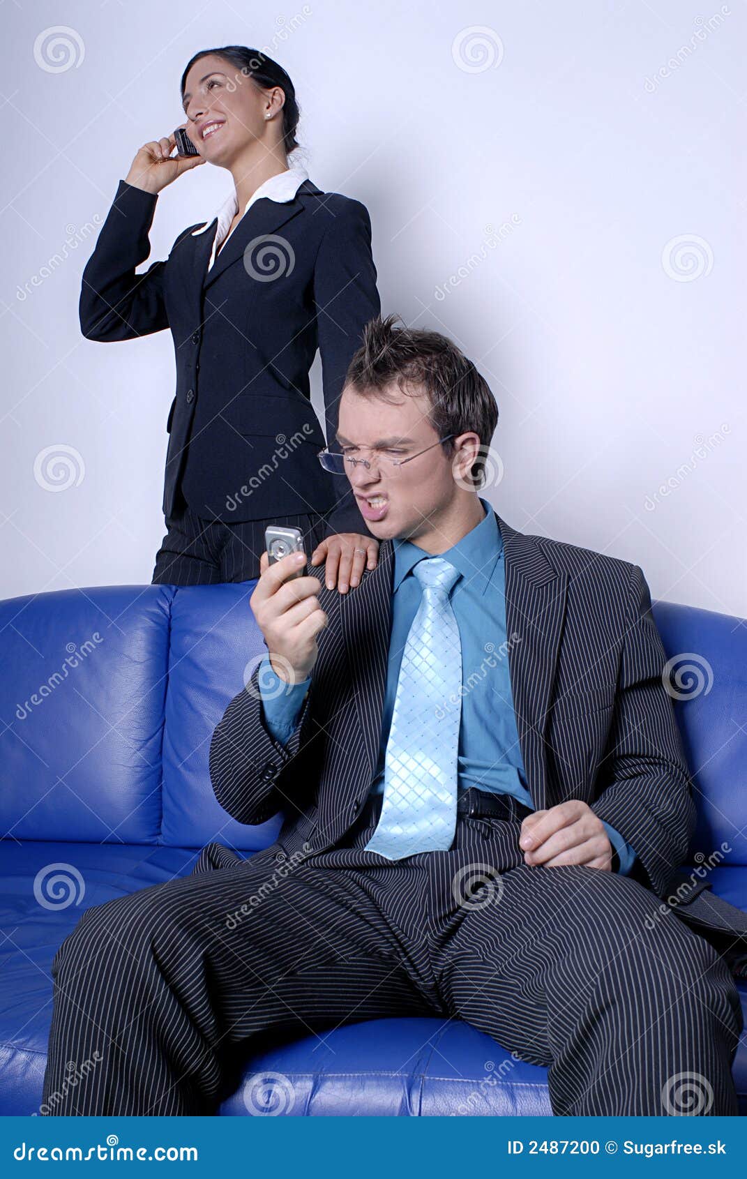 Modern Professionals on Phones Stock Photo - Image of young, happy: 2487200