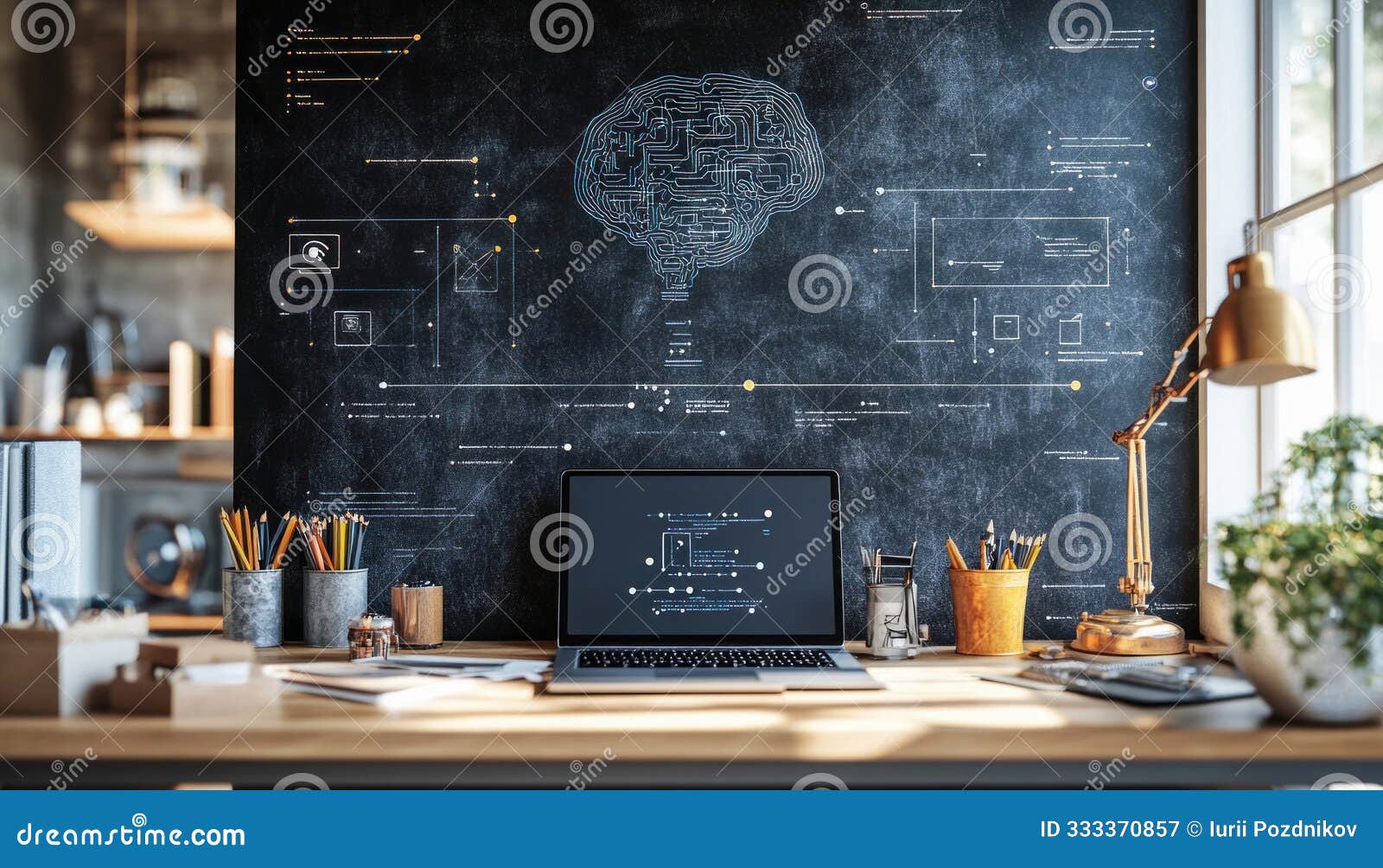 Programmer Workplace. Data Encryption Security Code On A Computer ...