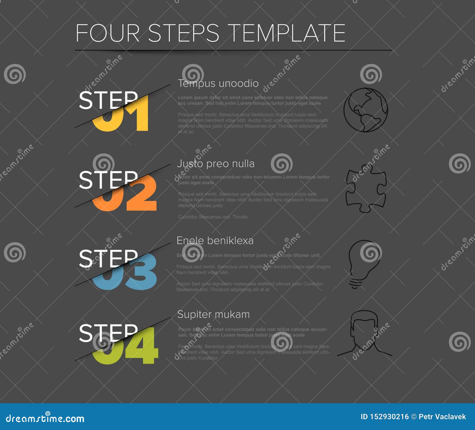 Modern Progress Four Steps Template Stock Vector - Illustration of ...