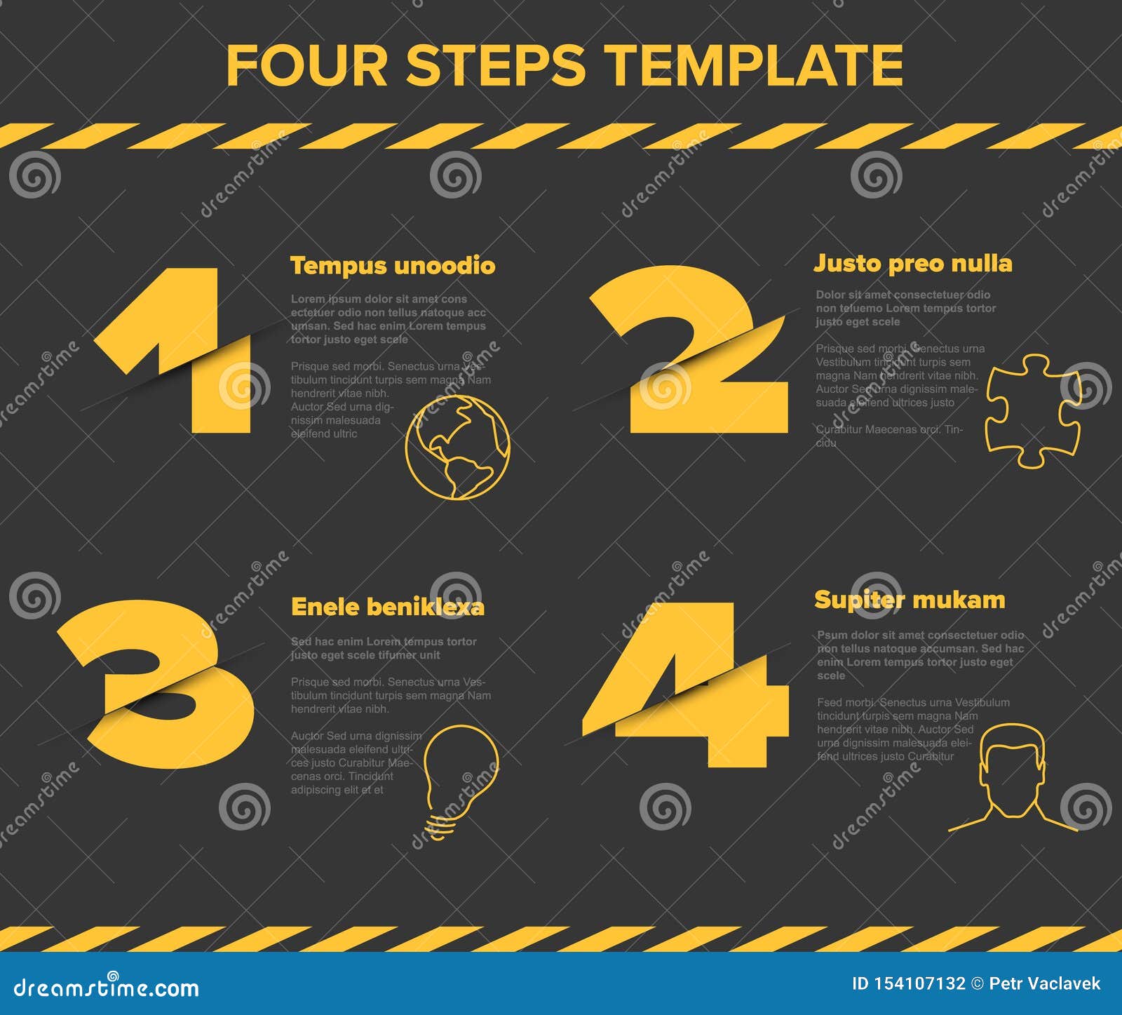 Modern Progress Four Steps Template Stock Vector - Illustration of icon ...