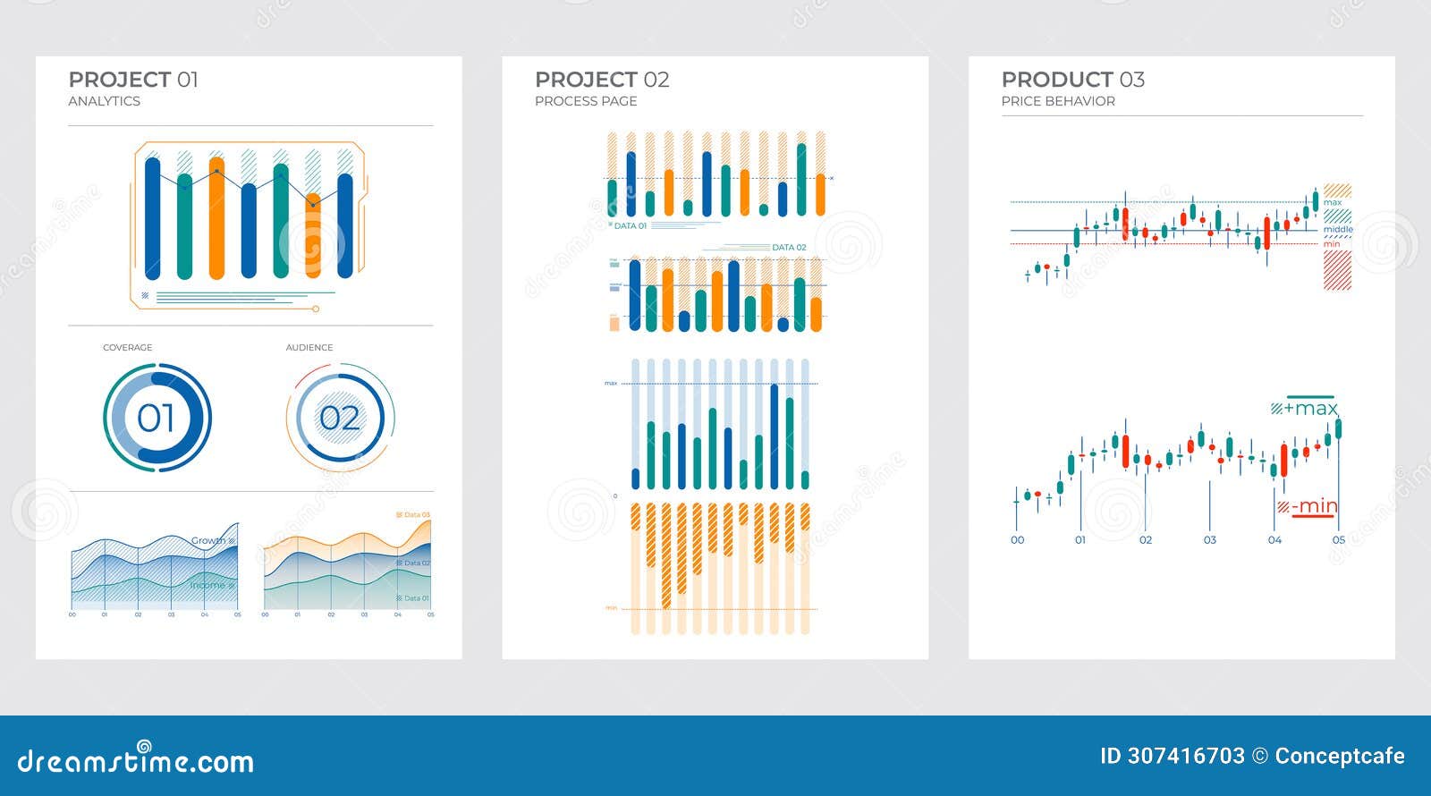 Project Elements Commercial Charts. Modern Visual Vector Illustration ...