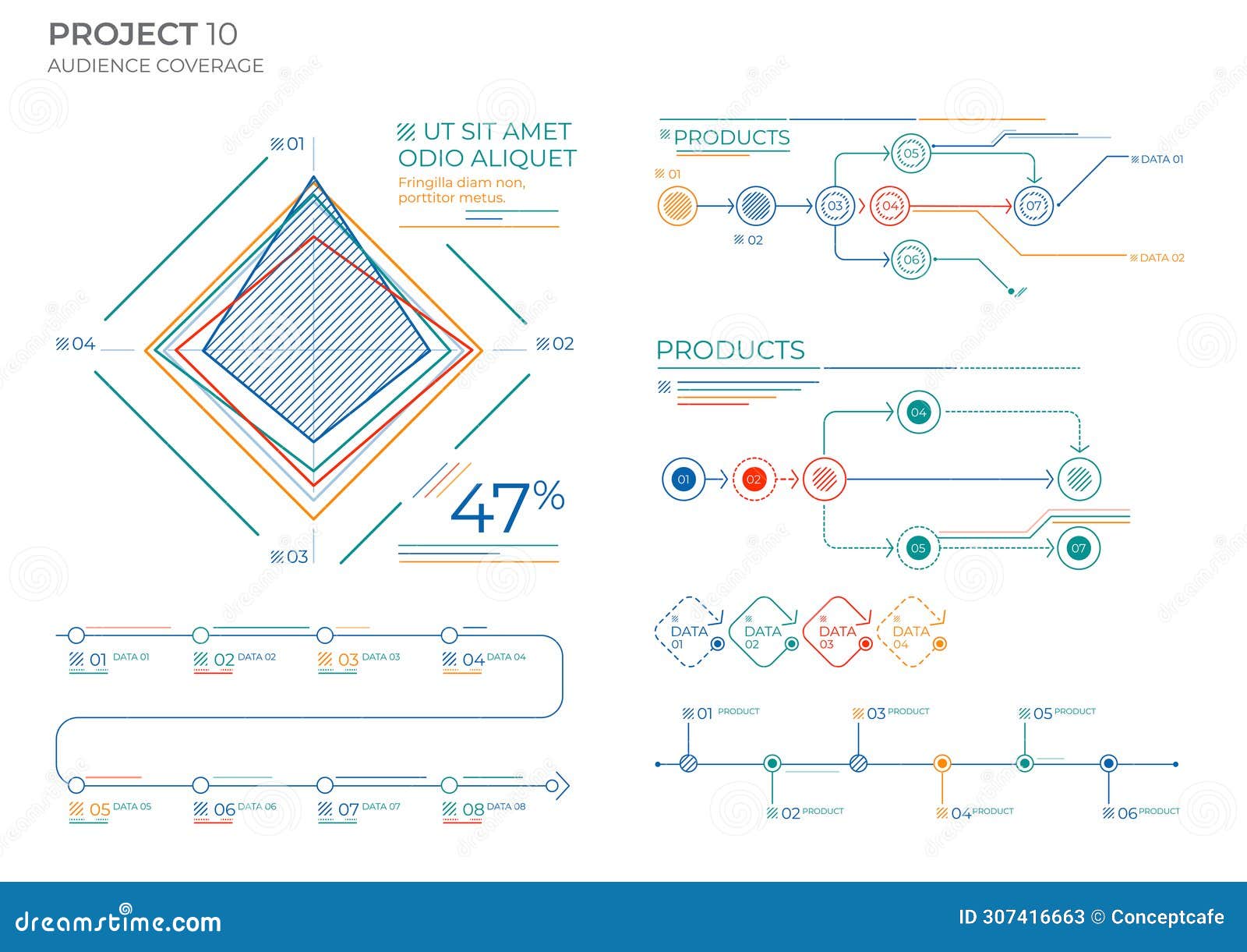 Modern Project Charts. Finance Elements Vector Illustration. Stock ...