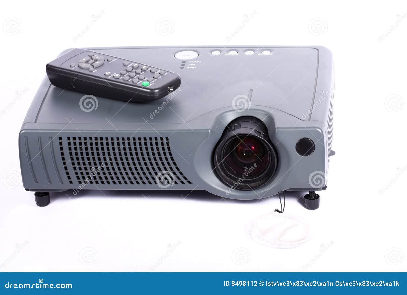 Modern Projector with Remote Controller Stock Photo - Image of modern ...