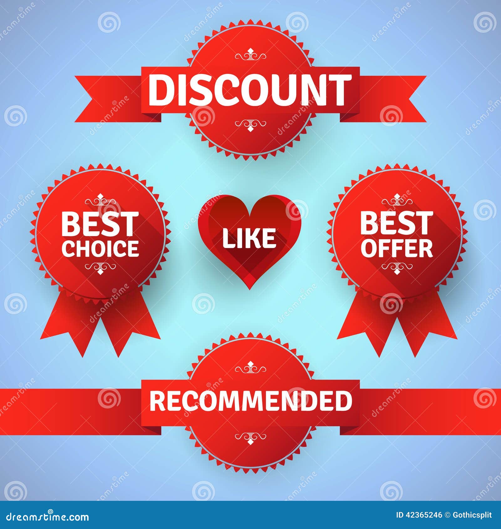 Modern Promotion Badges and Ribbons Stock Vector - Illustration of ...