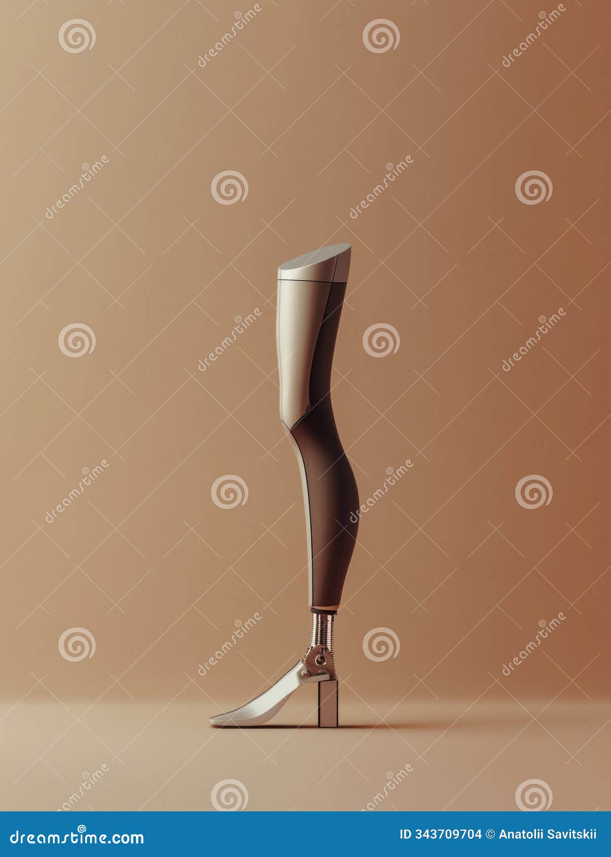 A Modern Prosthetic Leg Stands Elegantly, Showcasing Its Streamlined ...