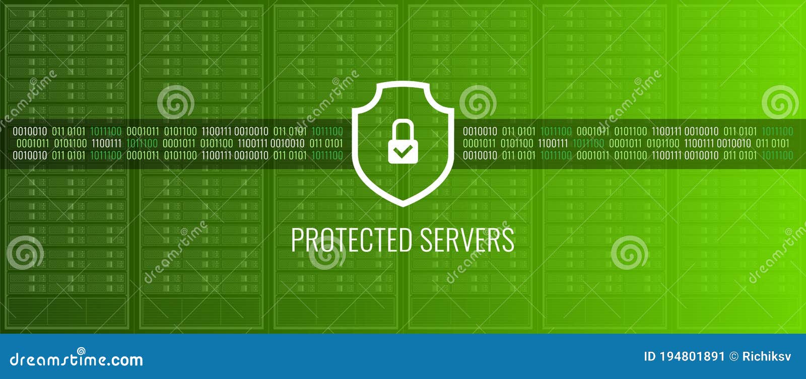 Modern Protected Servers. Vector Stock Vector - Illustration of privacy ...