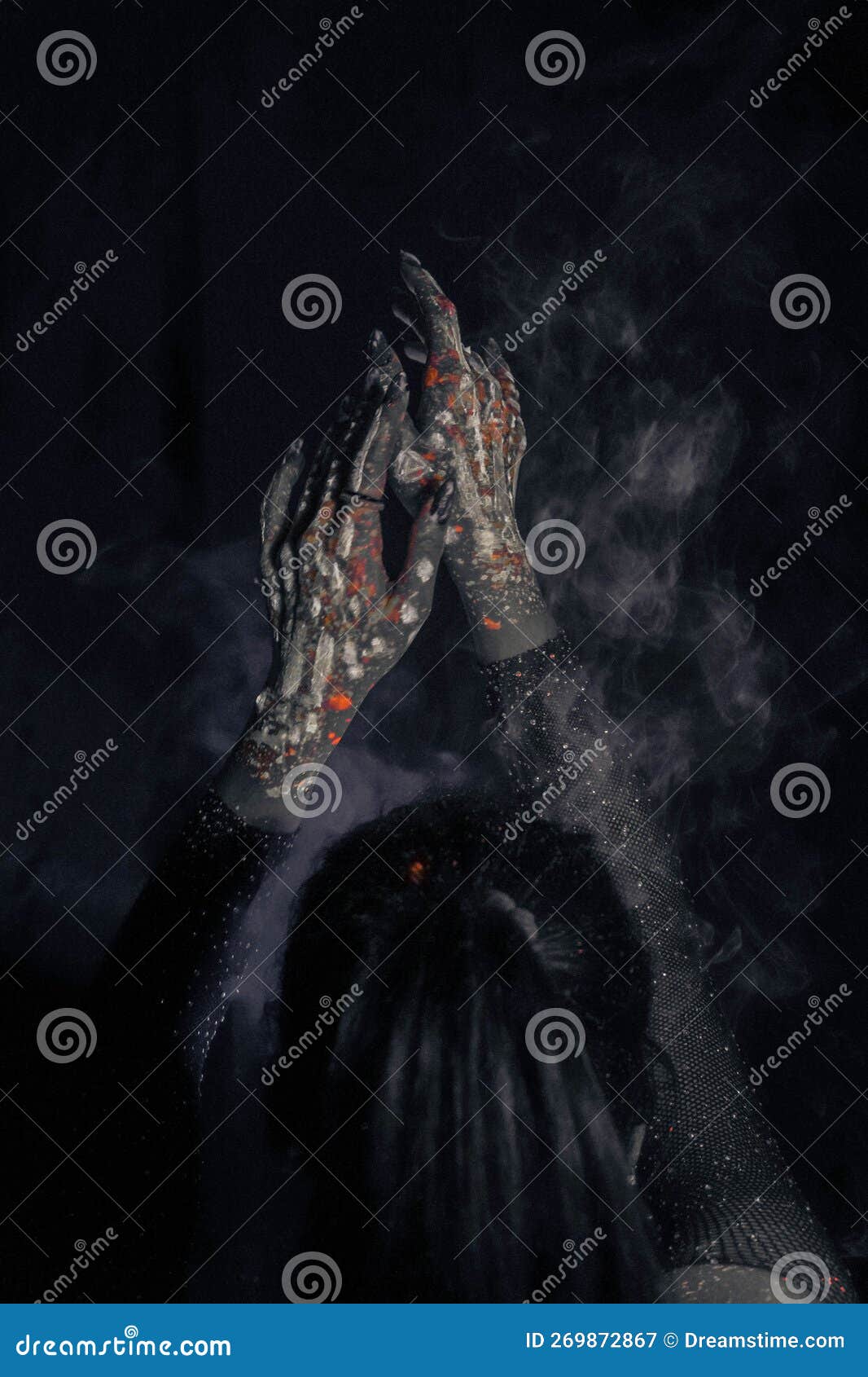 Modern Psychedelic Creative Element with Human Palm for Posters ...