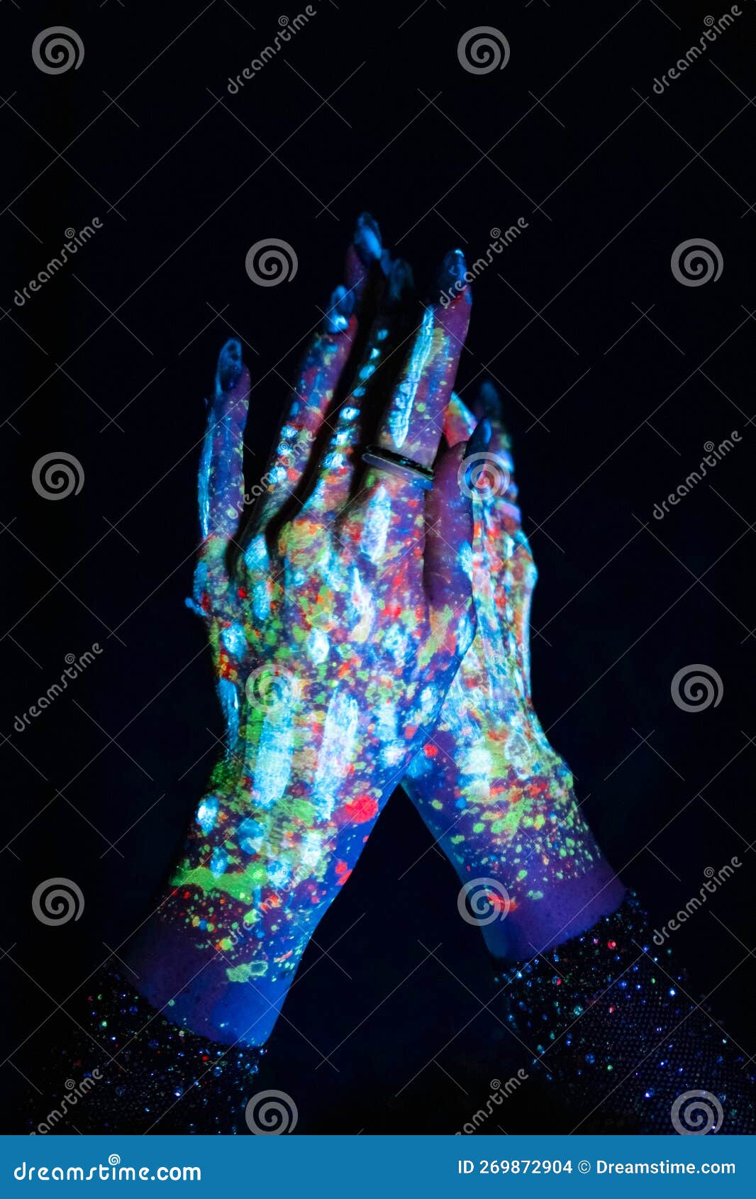 Modern Psychedelic Creative Element with Human Palm for Posters ...