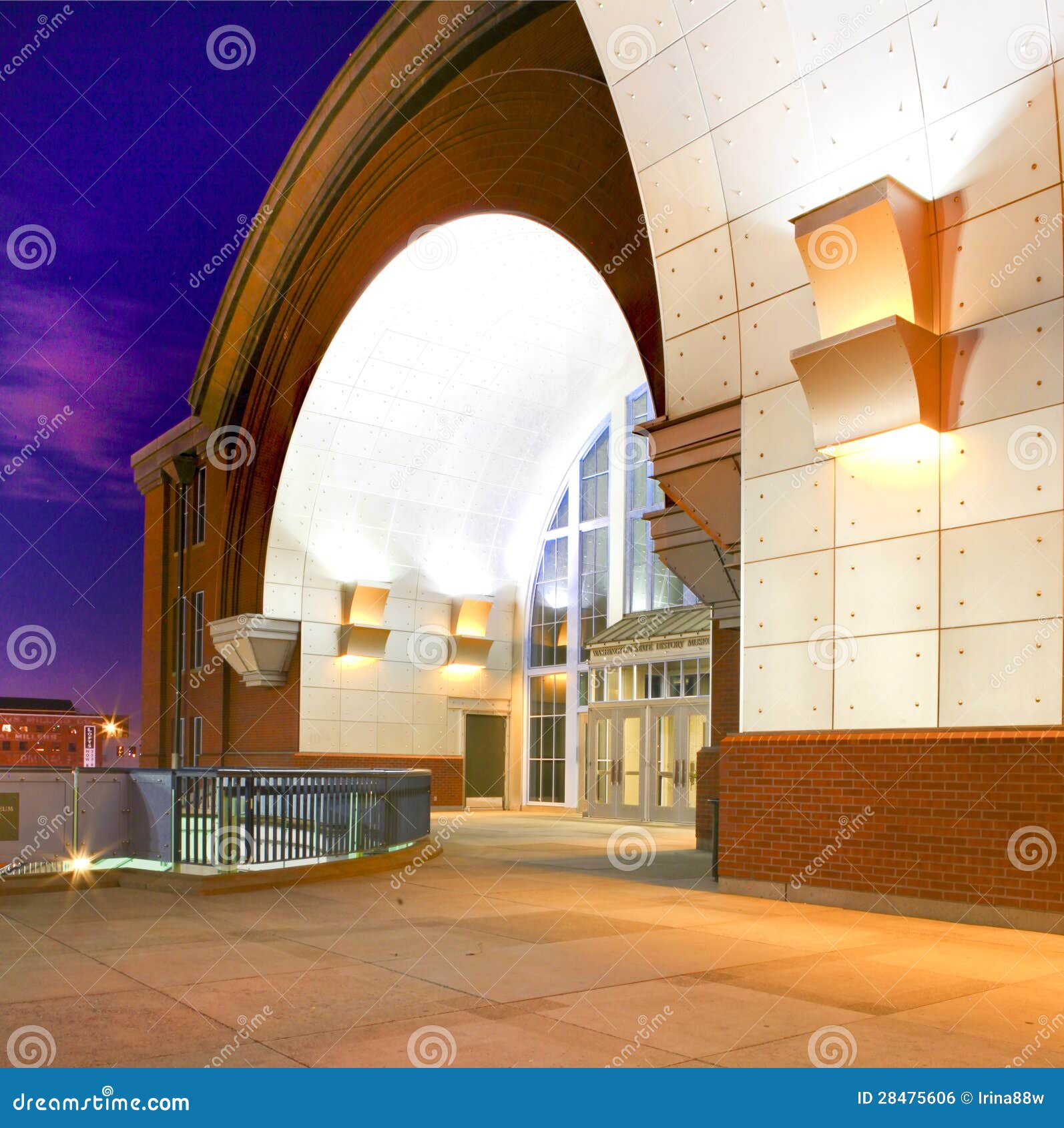 Modern Public Building Architecture at Night. Tacoma History Museum ...