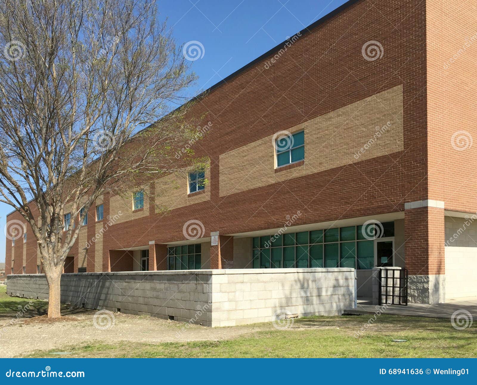 Modern Public Middle School Exterior Stock Photo - Image of education ...