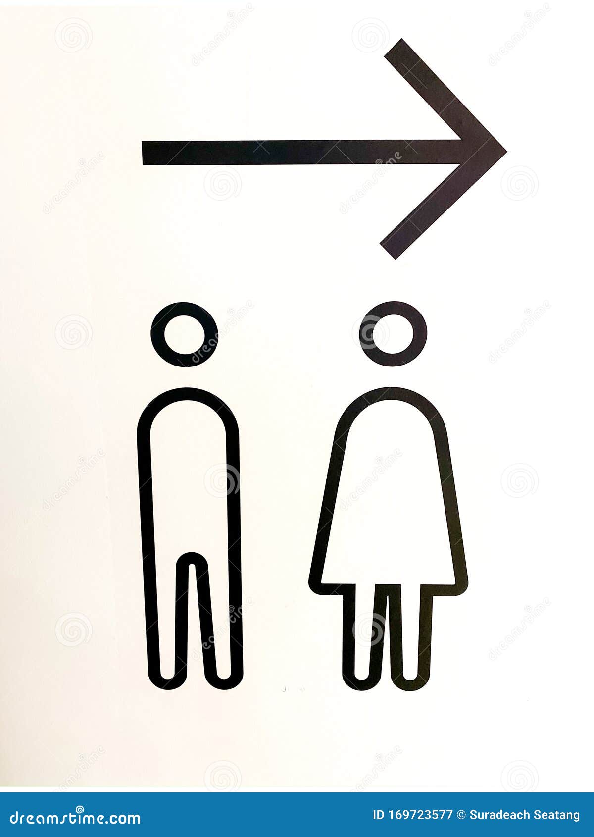 Modern Public Toilet Sign on the White Wall Stock Image - Image of ...