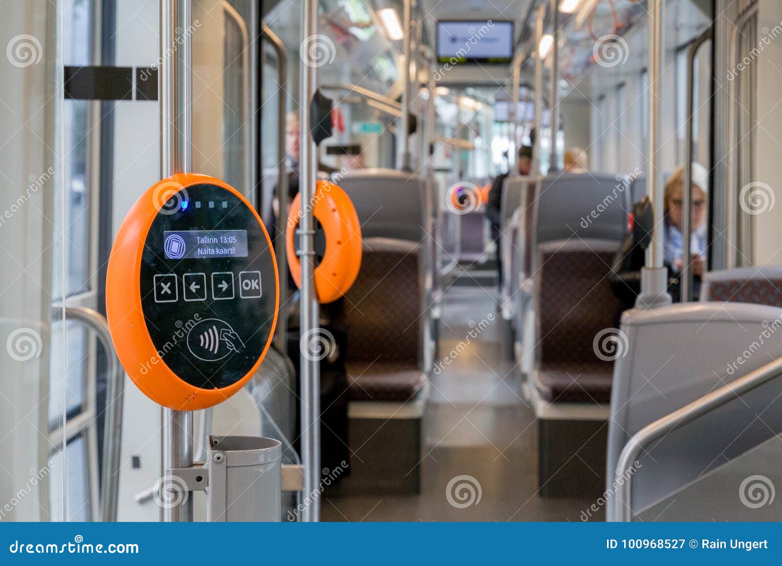 Modern Public Transportation Ticket Validator Stock Image - Image of ...