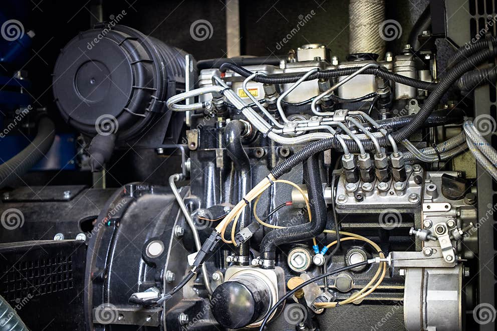 Modern Pumping Station Engine Showcasing Various Components in ...