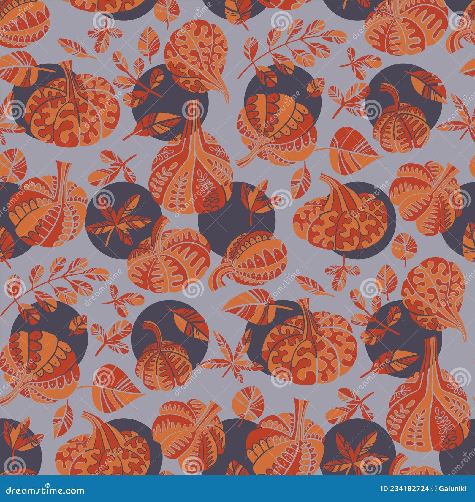 Modern Pumpkin Seamless Pattern for Background Stock Vector ...