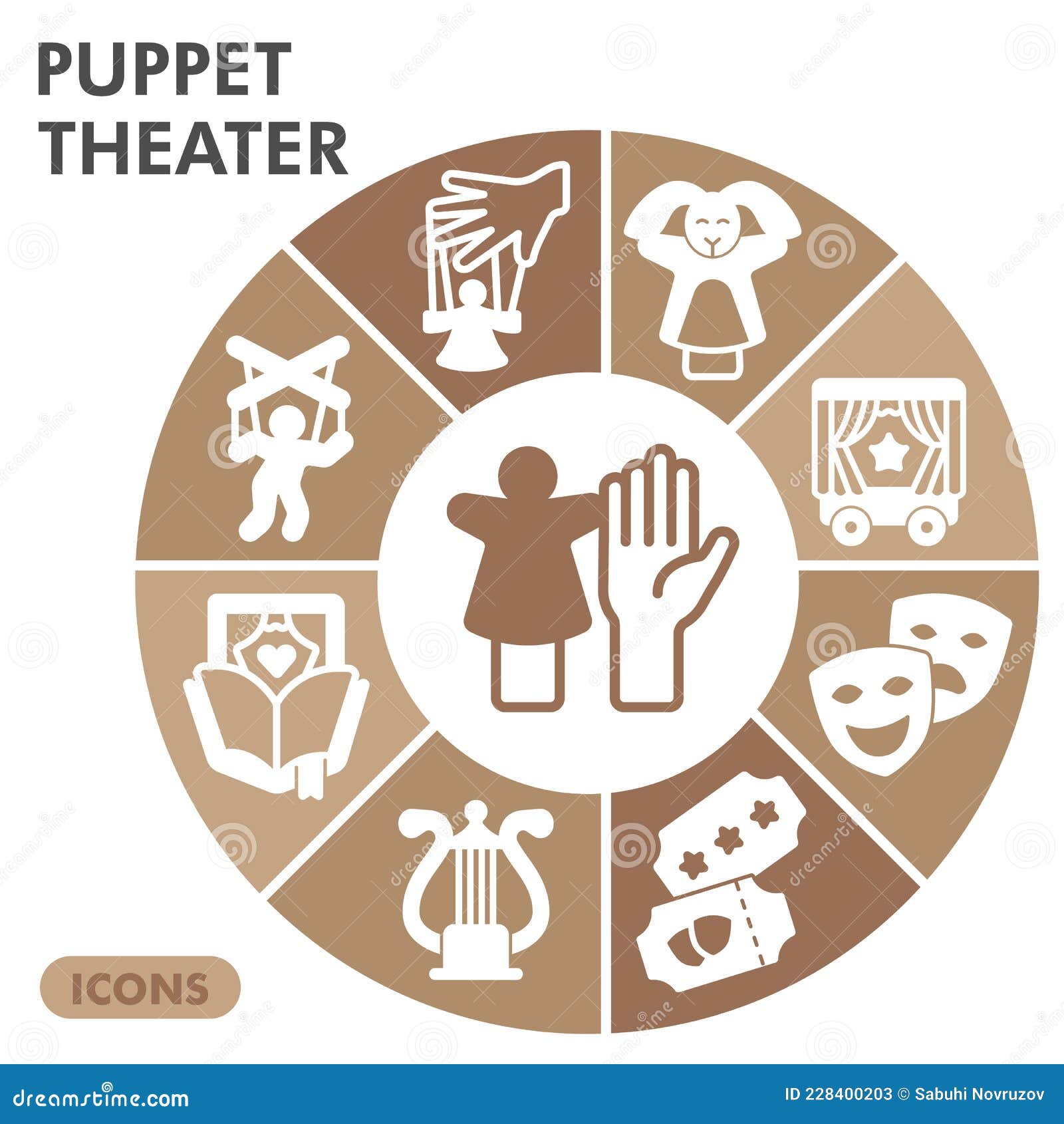 Modern Puppet Theater Infographic Design Template. Marionettes ...