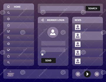 Modern Purple Mobile User Interface Design Stock Vector - Illustration ...