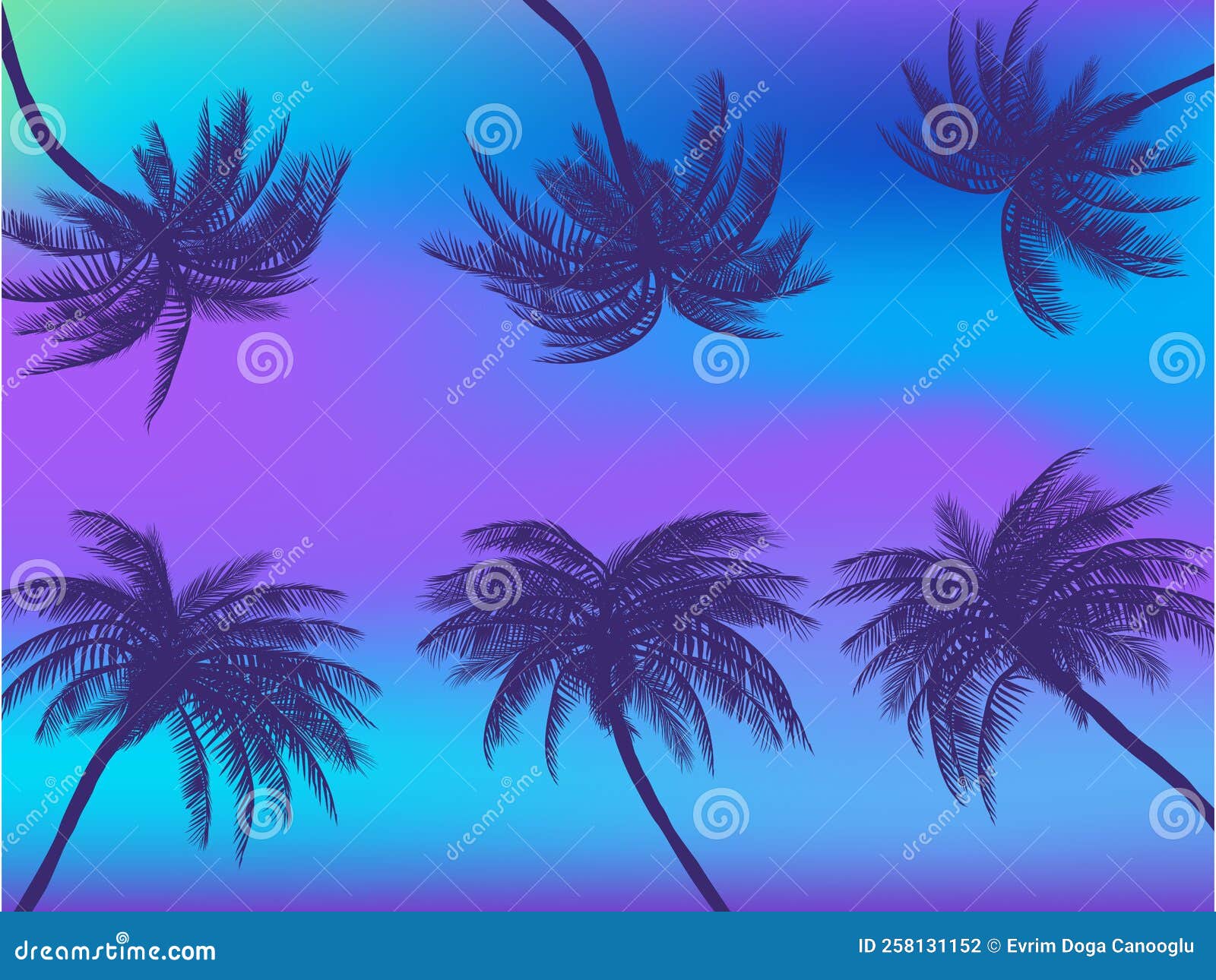 Modern Purple Palms in Mesh Background. Vector Illustration. EPS 10 ...