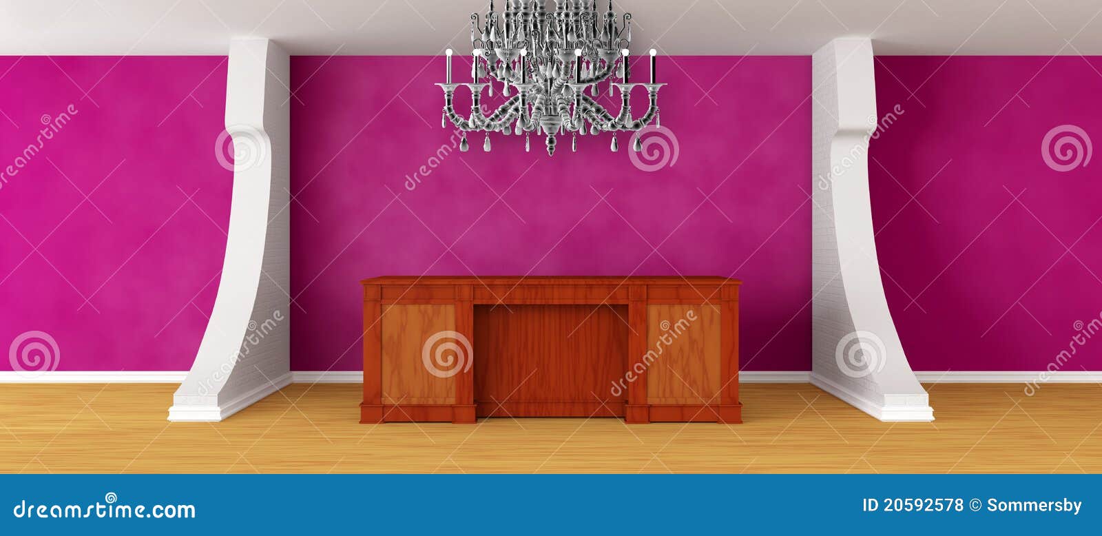 Modern purple reception stock illustration. Illustration of lobby ...