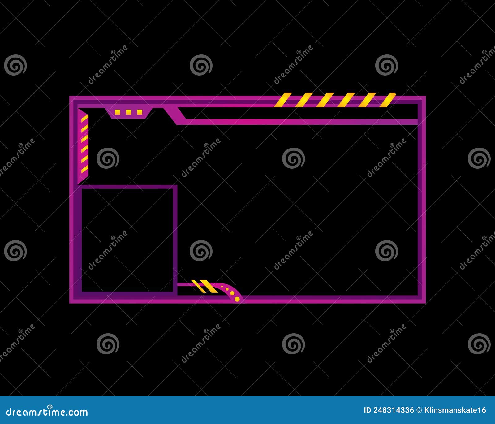 Modern Purple Stream Overlay Template Design Stock Vector ...