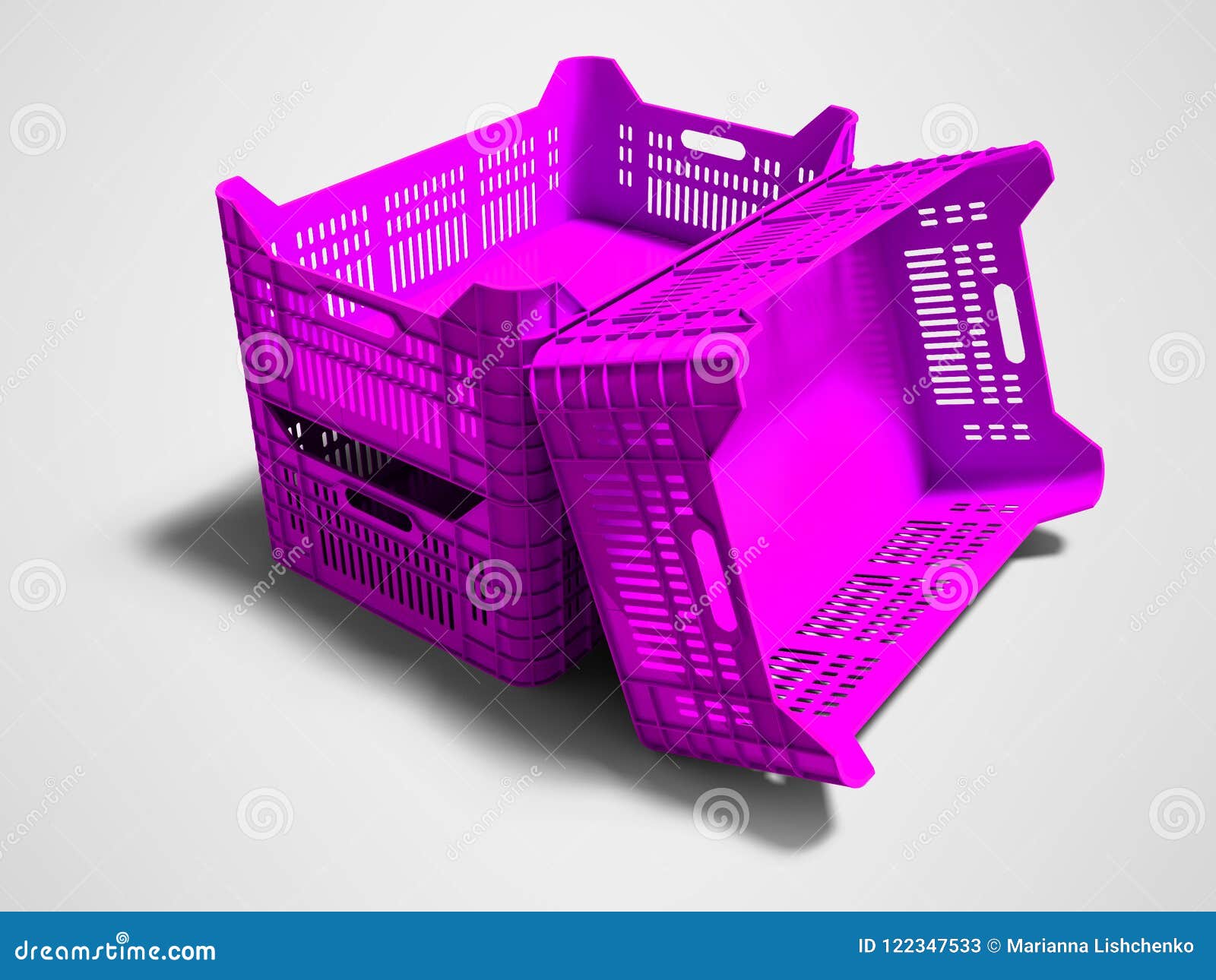 Modern Purple Three Plastic Boxes Empty for Storage of Goods for Stock ...